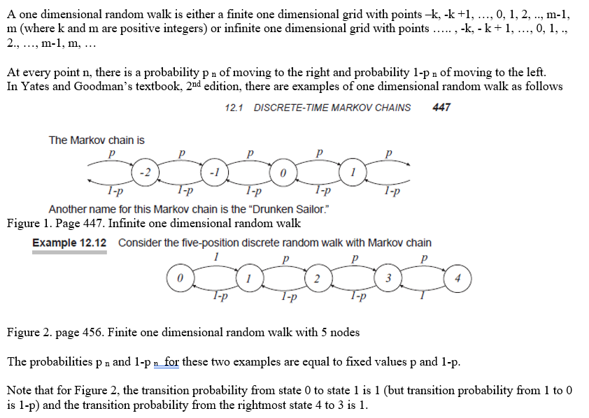 A one dimensional random walk is either a finite one | Chegg.com