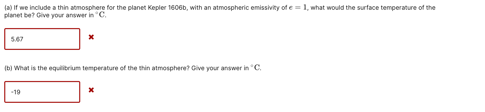 Solved (a) If we include a thin atmosphere for the planet | Chegg.com