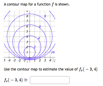 Solved A contour map for a function f is shown. y 8 8 7 6 6 | Chegg.com