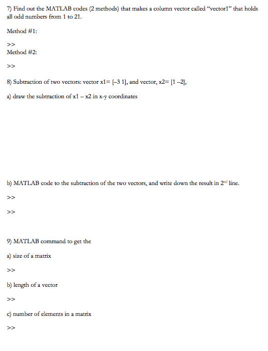 Solved Matlab If You Could Do 7 9 And Show The Codes 4292