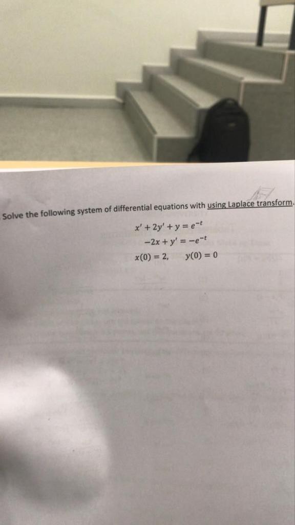 Solve the following system of differential equations | Chegg.com