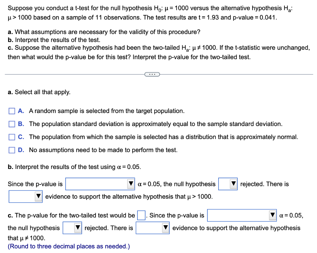 Solved Suppose you conduct a t-test for the null hypothesis | Chegg.com