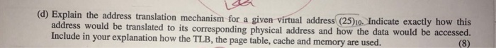 Solved You have a virtual memory system with 2-entry TLB, a | Chegg.com
