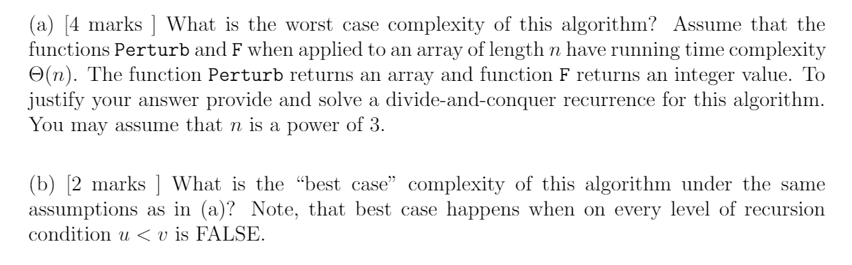 Solved 5. [6 marks] Consider the following recursive | Chegg.com
