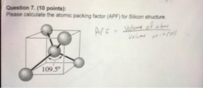 Solved Question 7 10 Points Please Calculate The Atomic
