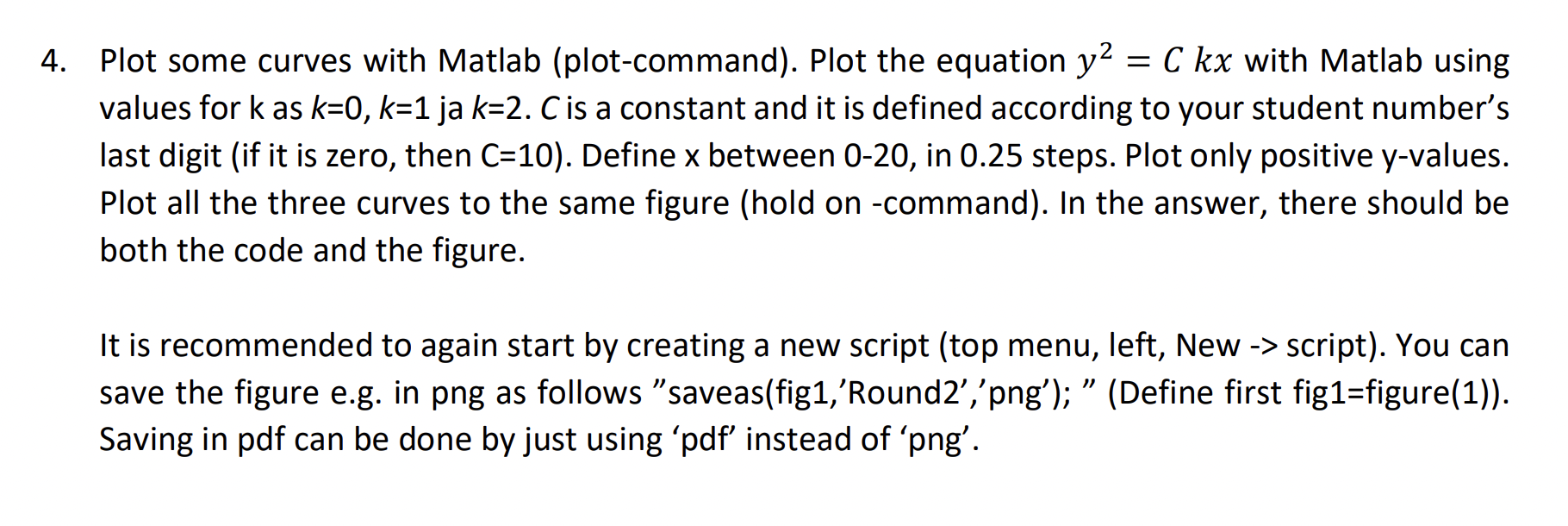 Solved 4 Plot Some Curves With Matlab Plot Command Plot 6689