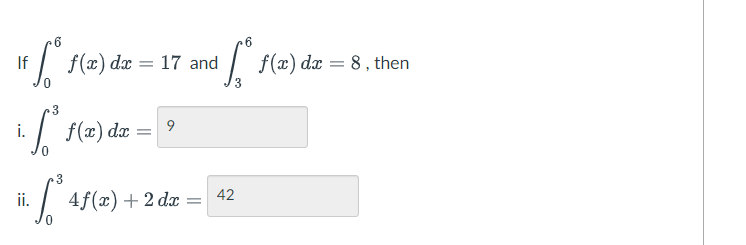 Solved ∫06f(x)dx=17 and ∫36f(x)dx=8∫03f(x)dx=∫034f(x)+2dx= | Chegg.com