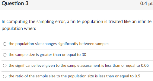 Solved In Computing The Sampling Error A Finite Population