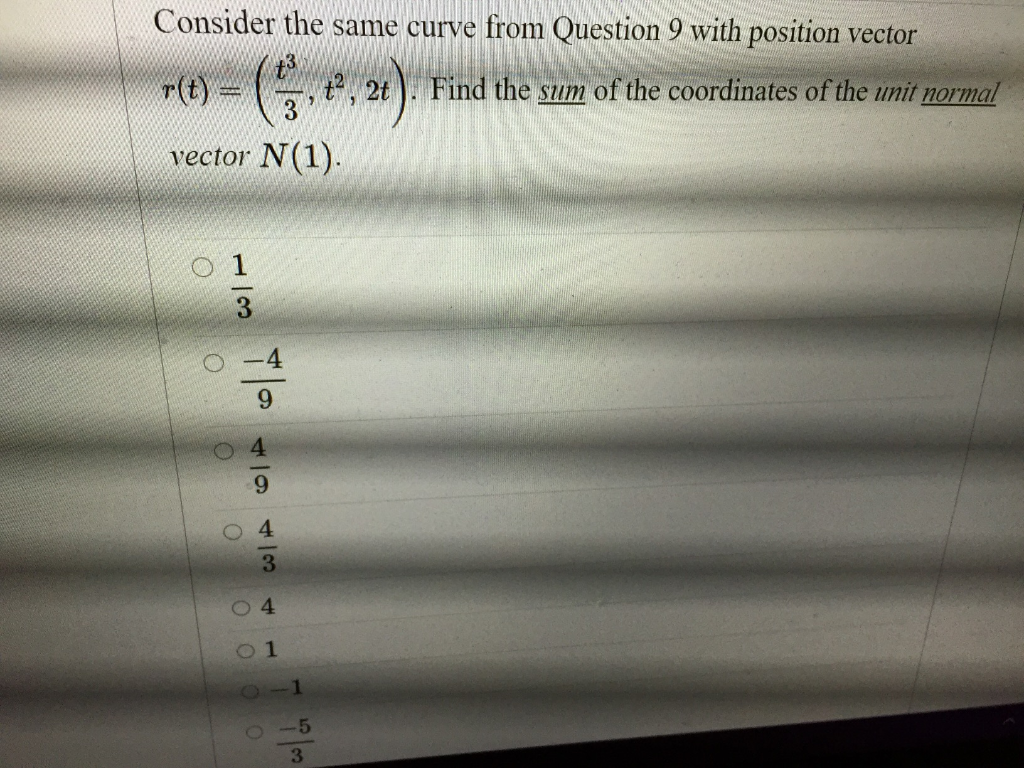 Solved consider the curve with position vector r(t) the | Chegg.com