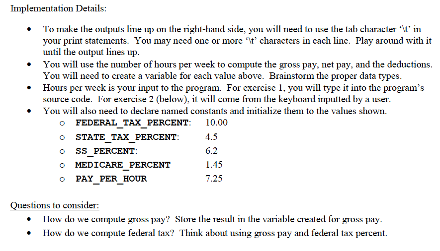 Solved Create a class called NetPay in a file, NetPay.java, | Chegg.com
