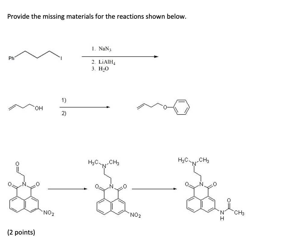Solved Provide the missing materials for the reactions shown | Chegg.com
