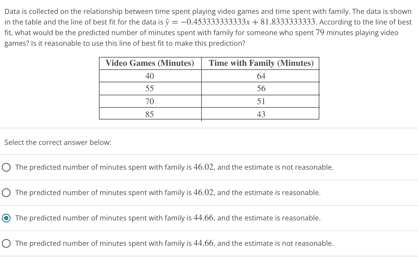 Solved = Data is collected on the relationship between time | Chegg.com