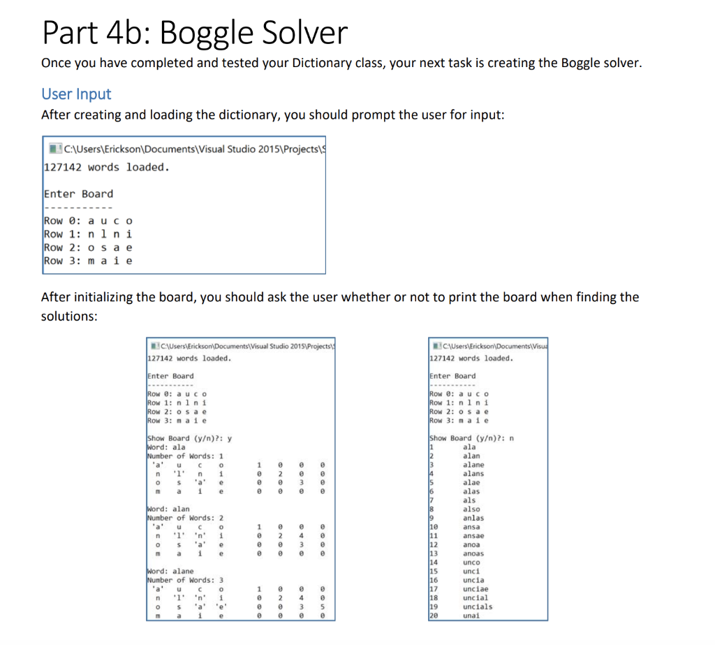 Boggle Solver Credit Todd Feldman for the original | Chegg.com