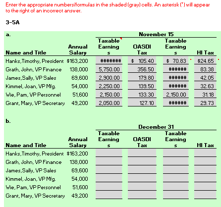 Payroll Accounting - Chapter 3: Problem set 3.5A I | Chegg.com