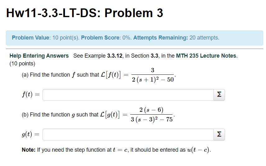 Solved Hw11-3.3-LT-DS: Problem 3 Problem Value: 10 point(s). | Chegg.com