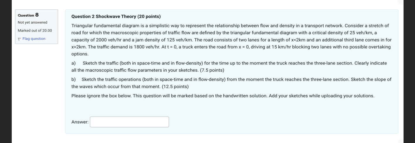 Solved Question 2 Shockwave Theory (20 points) Triangular | Chegg.com