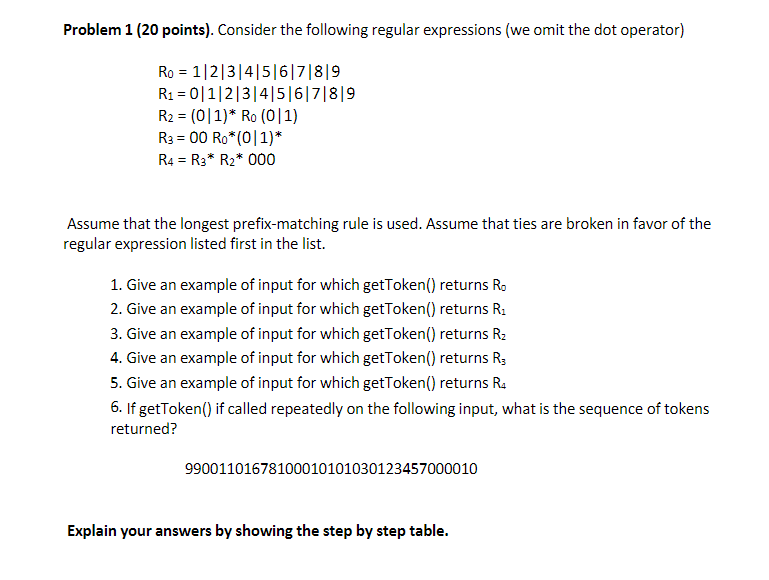 Solved Problem 1 (20 ﻿points). ﻿Consider the following | Chegg.com