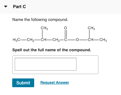 Solved Part A Name the following compound. CH3 CH3 H3C | Chegg.com