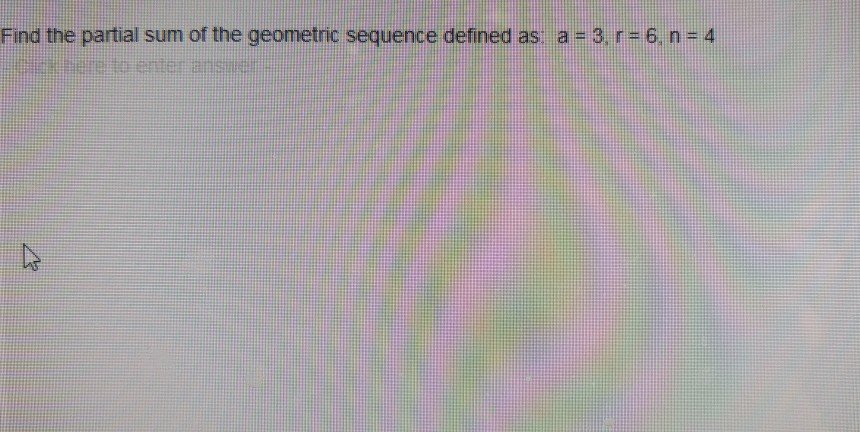 Solved Find the partial sum of the geometric sequence | Chegg.com