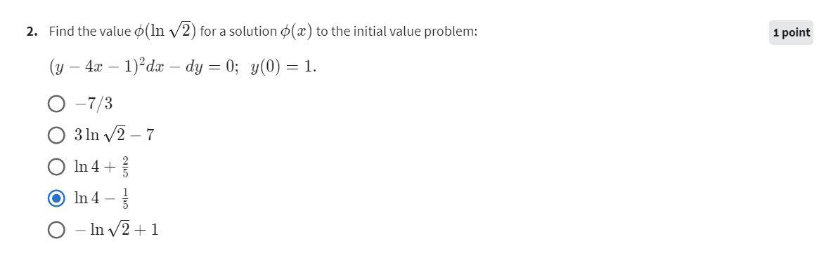 Solved Find the value ϕ(ln2) for a solution ϕ(x) to the | Chegg.com