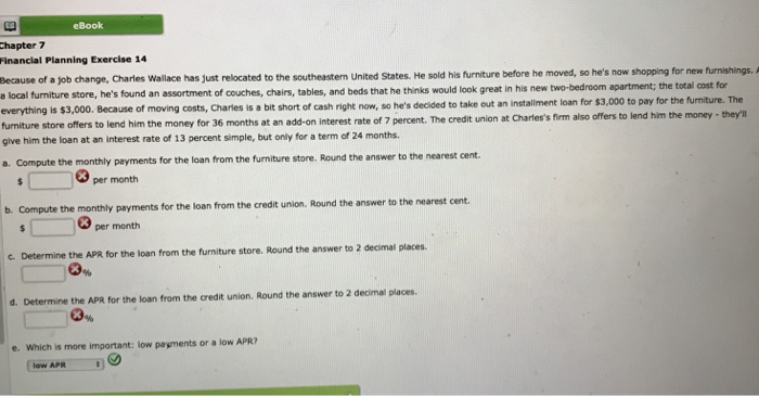 Solved eBook Chapter 7 Financial Planning Exercise 14 | Chegg.com