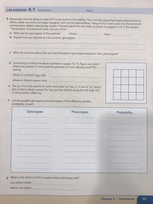 Solved LAB EXERCISE 4.1 continued Name 6 Remember that the | Chegg.com