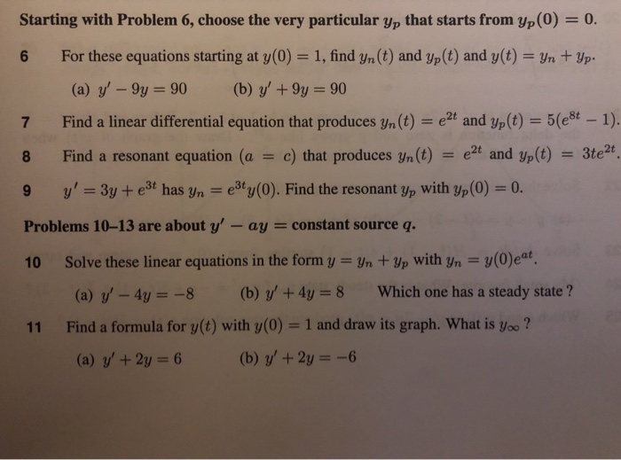 Solved Starting with Problem 6, choose the very particular | Chegg.com