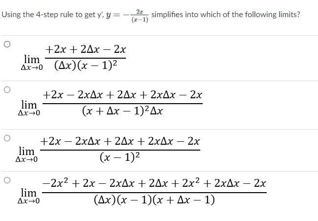 Solved Using the 4-step rule to get y, y= 21 (1-1) | Chegg.com