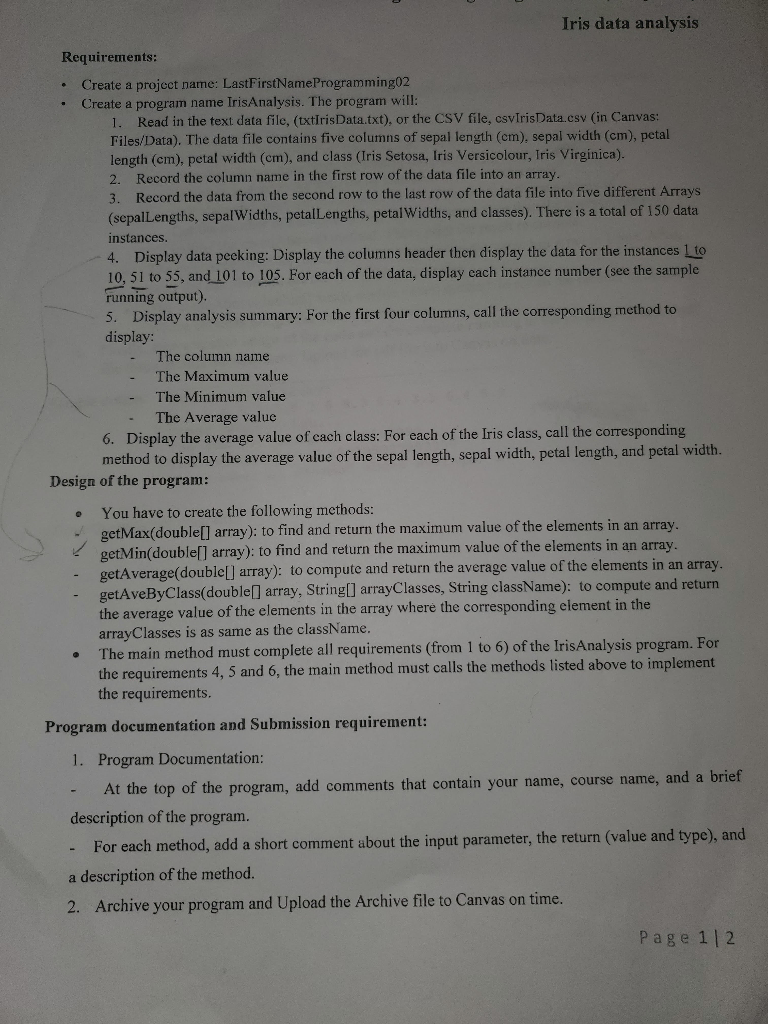 Solved The language is in Java. The parts I am struggling | Chegg.com