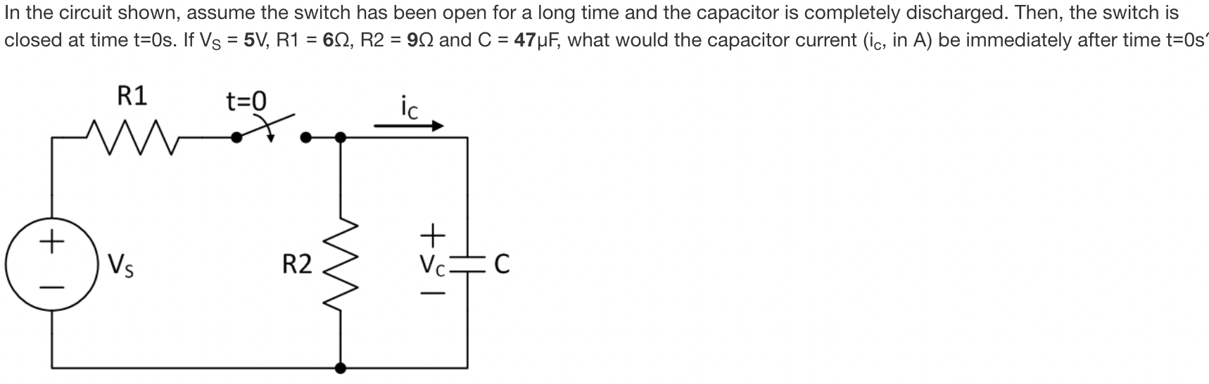 Solved In the circuit shown, assume the switch has been open | Chegg.com