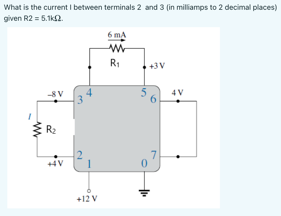 Solved What is the current I between terminals 2 and 3 (in | Chegg.com
