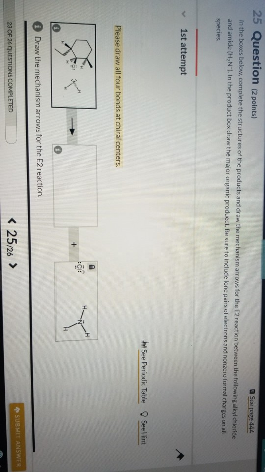 Solved 25 Question (2 points) See page 444 In the boxes | Chegg.com