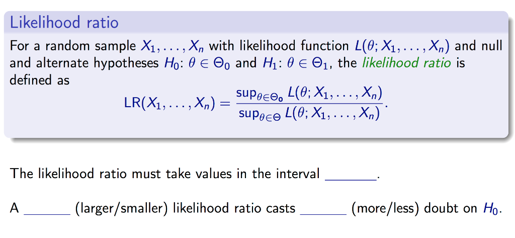 Solved Likelihood ratio For a random sample X1, ...,Xn with | Chegg.com