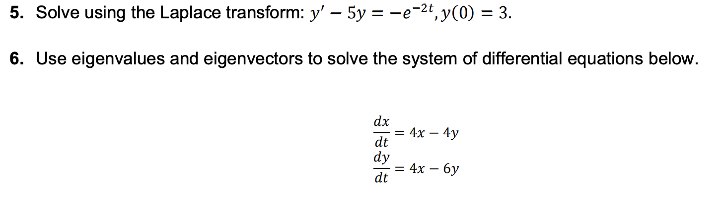 Solved Use eigenvalues and eigenvectors to solve the system | Chegg.com