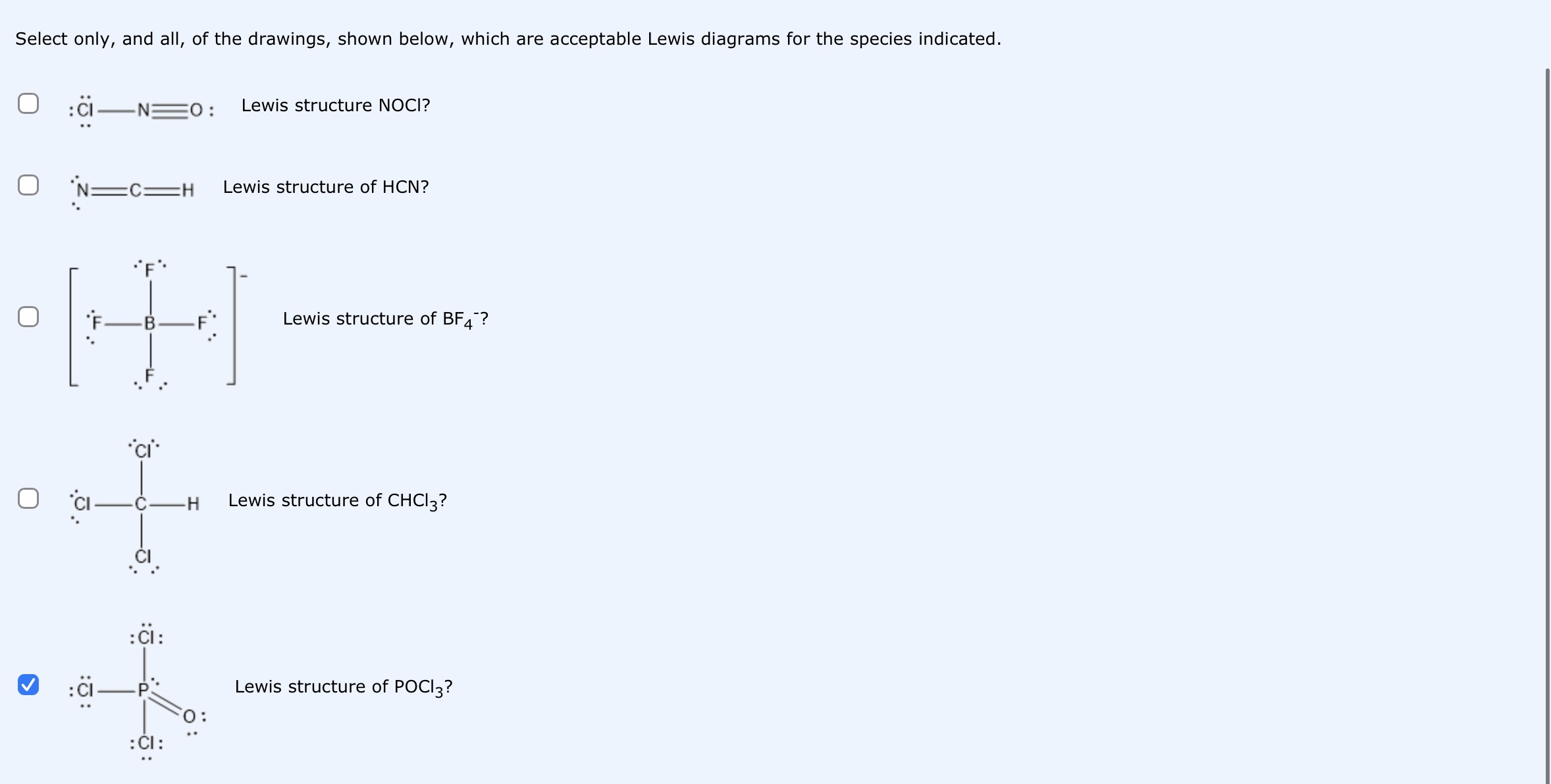 Solved Lewis structure of HCN? Lewis structure of BF4−? | Chegg.com