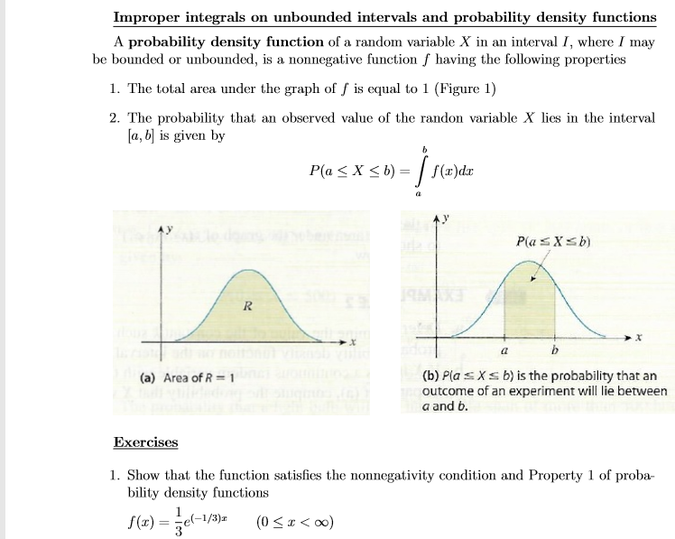 Solved Improper integrals on unbounded intervals and | Chegg.com