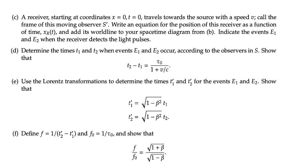 Solved 4) The Doppler Effect with a Moving Observer During | Chegg.com