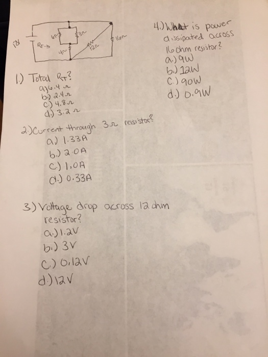 Solved 4What is power Rr Lor d issipatted acrosS llo chm | Chegg.com