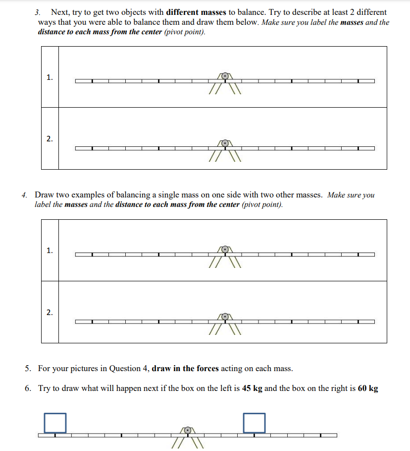 Solved UNIT 02: Dynamics and Torques Balancing Act (Torques) | Chegg.com