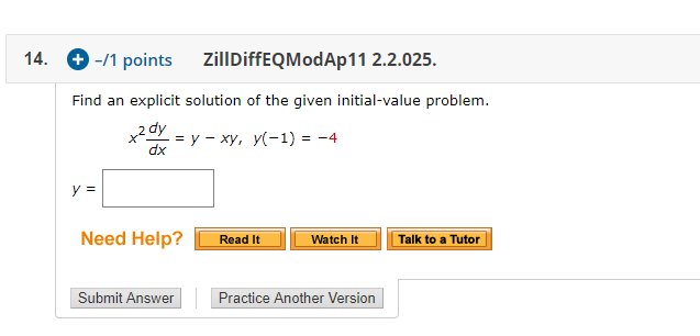 Solved Find An Explicit Solution Of The Given