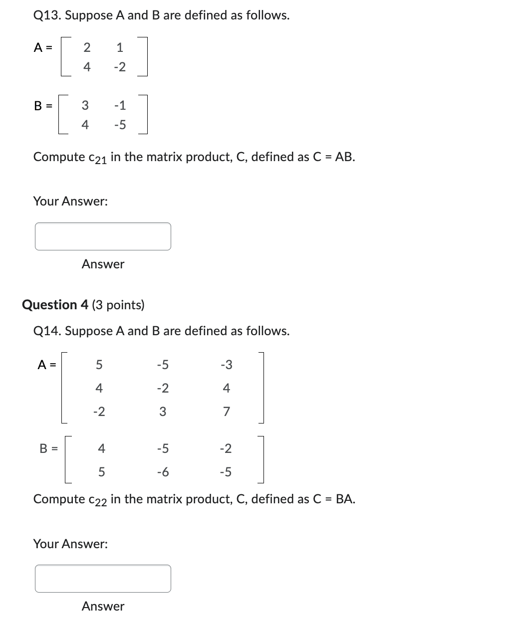 Solved Q13. Suppose A and B are defined as follows. | Chegg.com