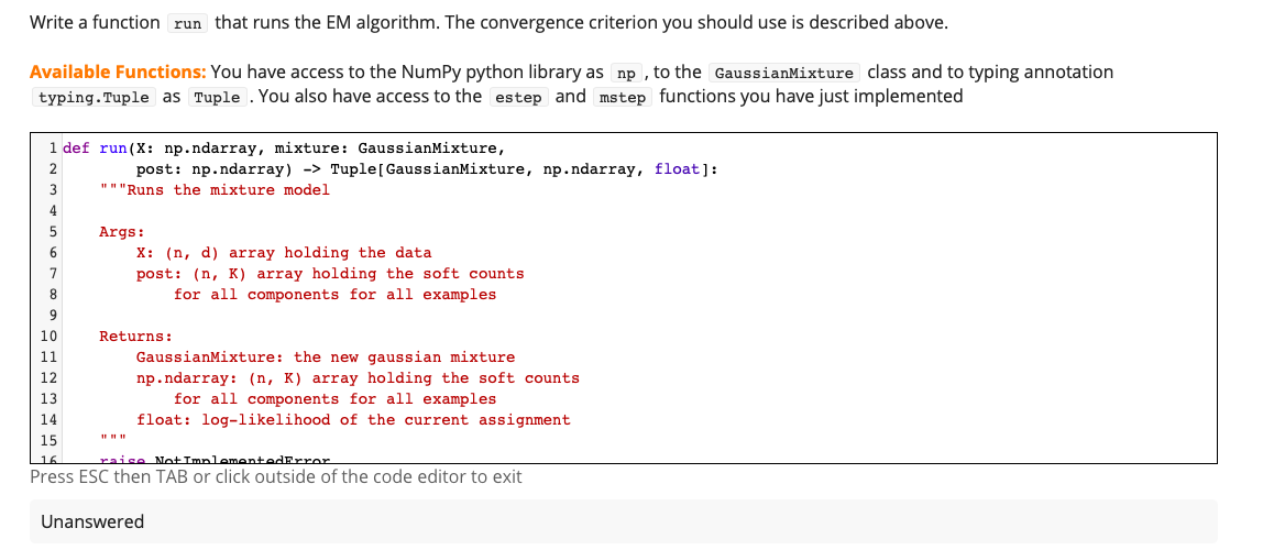Solved 3 Expectation Maximization Algorithm Bookmark This