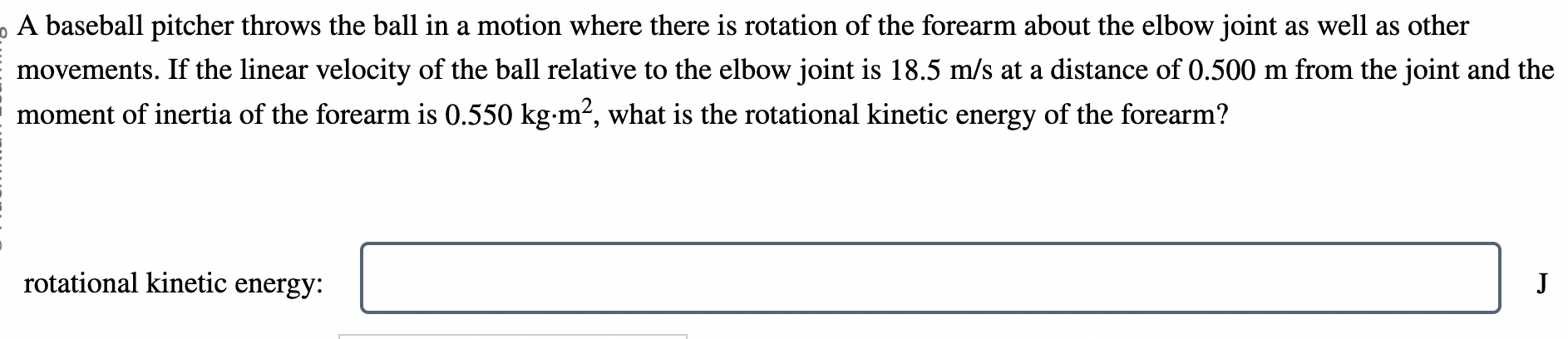 Solved A baseball pitcher throws the ball in a motion where | Chegg.com