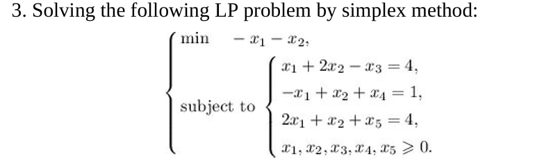 Solved Solving the following LP ﻿problem by ﻿simplex | Chegg.com