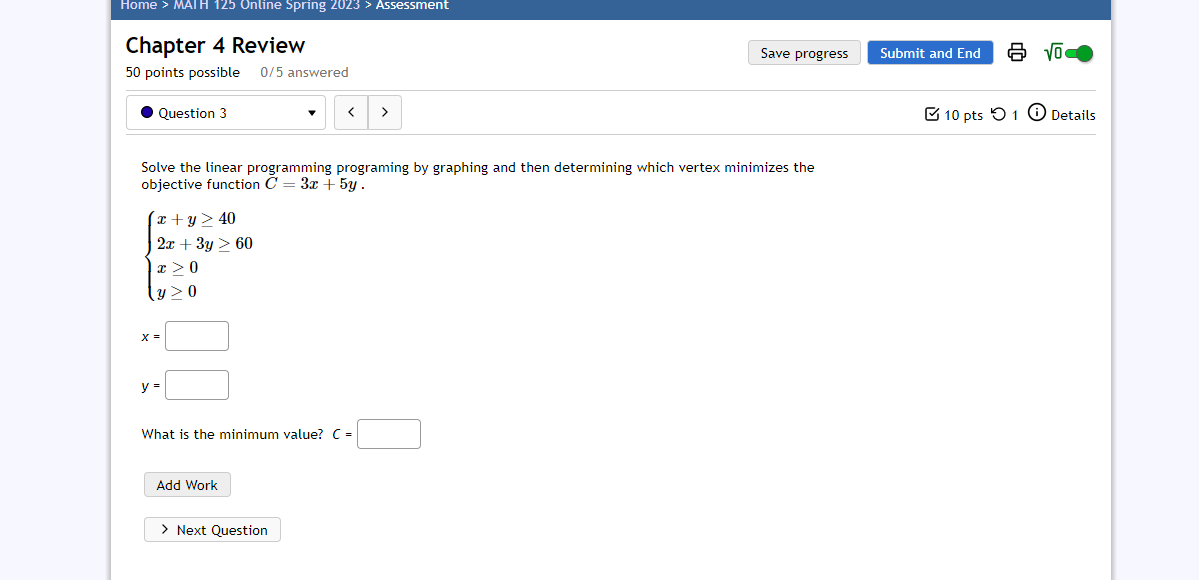 Solved Solve The Linear Programming Programing By Graphing 