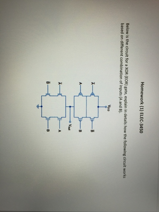 Solved Below is the circuit for a XOR (EOR) gate, explain in | Chegg.com