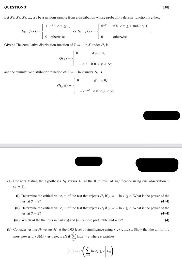 Solved Let X1,X2,X3,…,Xn be a random sample from a | Chegg.com