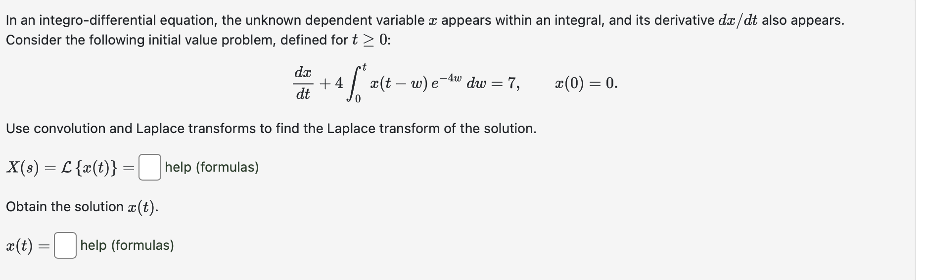 In an integro-differential equation, the unknown | Chegg.com