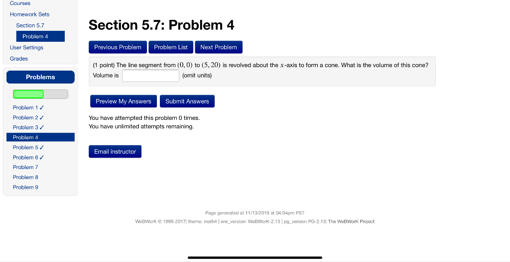 Solved Courses Homework Sets Section 57 Problem 4 Section 6944