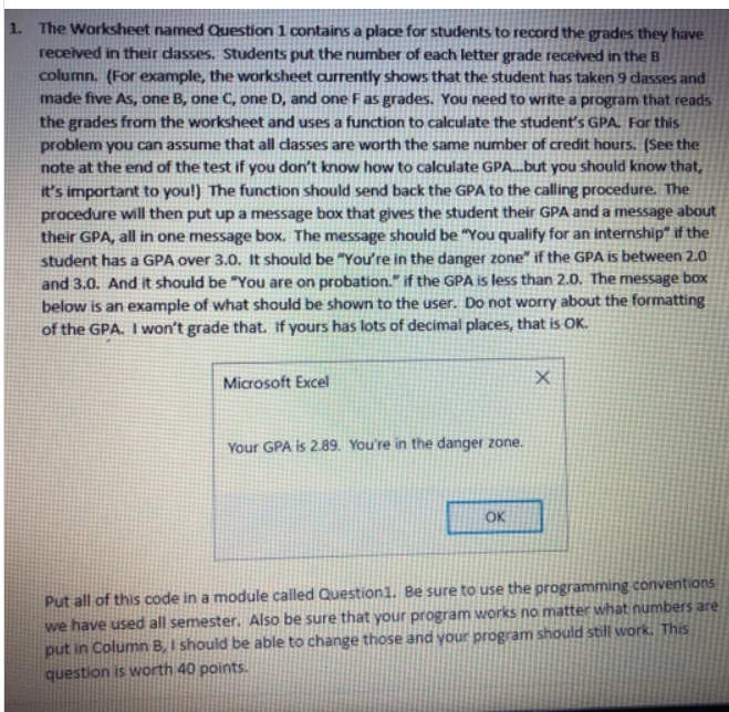 Solved please do this code step by step in VBA , please at | Chegg.com